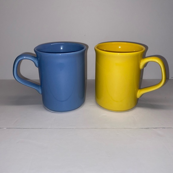 Dining | English Ironstone Tableware Eit Coffee Mugs In Blue And Yellow ...